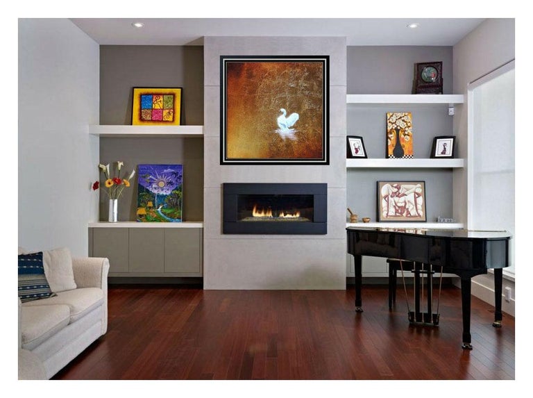 Patrick Guyton - Patrick Guyton Golden Swan Original Oil Painting On ...