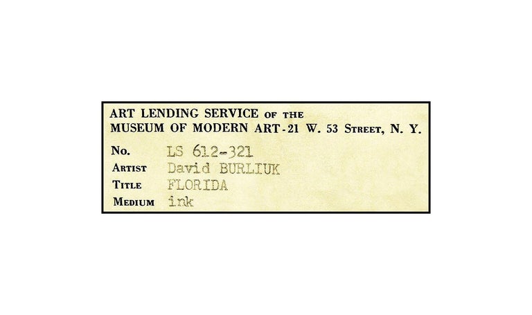 David Burliuk - David Burliuk Original Color Ink Drawing Signed Female ...