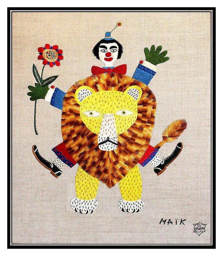 Henri Maik - Henri Maik Original Tapestry Hand Woven Signed Animal ...