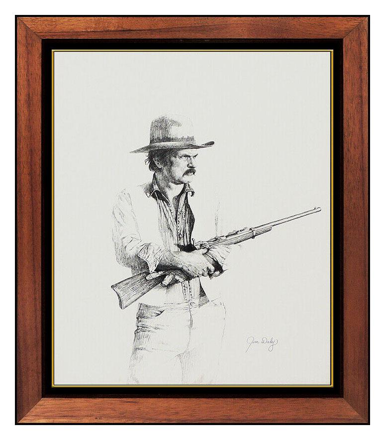 Jim Daly - Jim Daly Original Charcoal Drawing Signed Cowboy Portrait ...