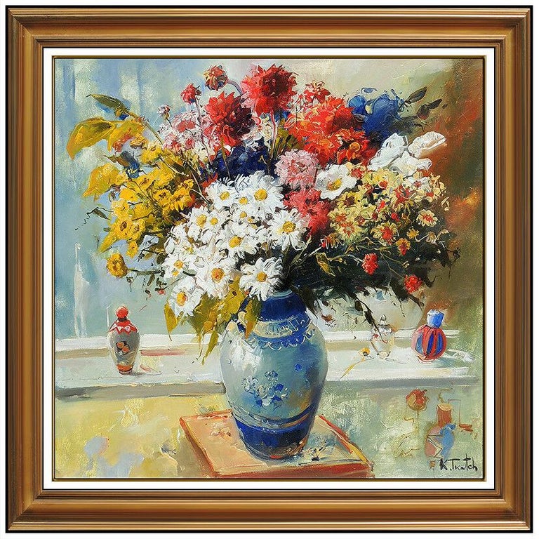 Kim Tkatch - Kim Tkatch Original Painting Oil On Canvas Large Floral ...