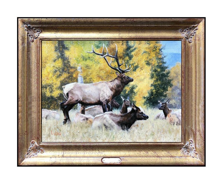 Kyle Sims - Kyle Sims Original Oil Painting On Canvas Landscape Deer ...