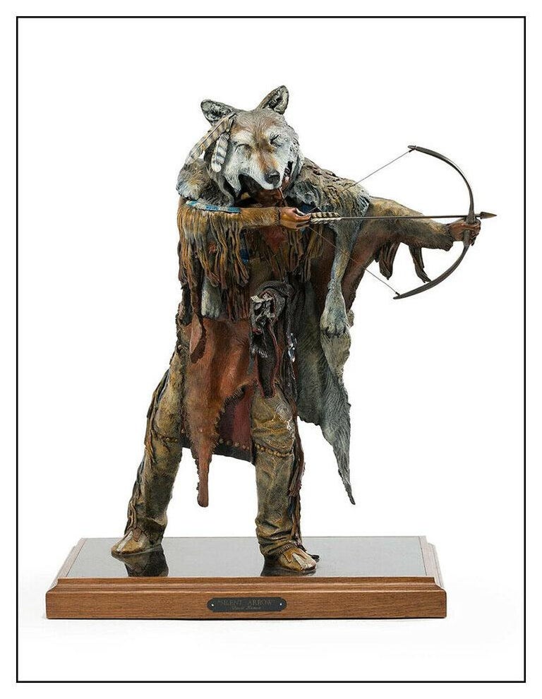 David Lemon - David Lemon Native American Large Bronze Sculpture Silent ...
