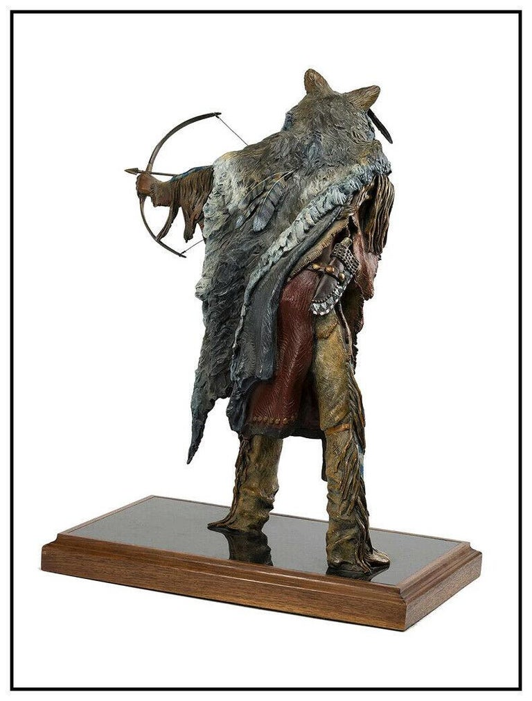 David Lemon - David Lemon Native American Large Bronze Sculpture Silent ...