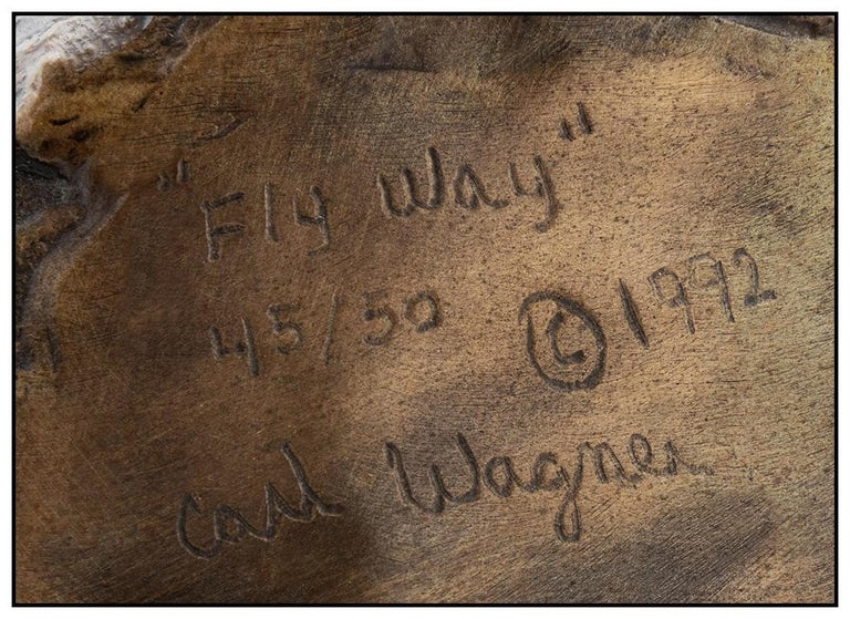 Carl Wagner - Carl Wagner Original Bronze Sculpture Signed Fly Way Duck ...