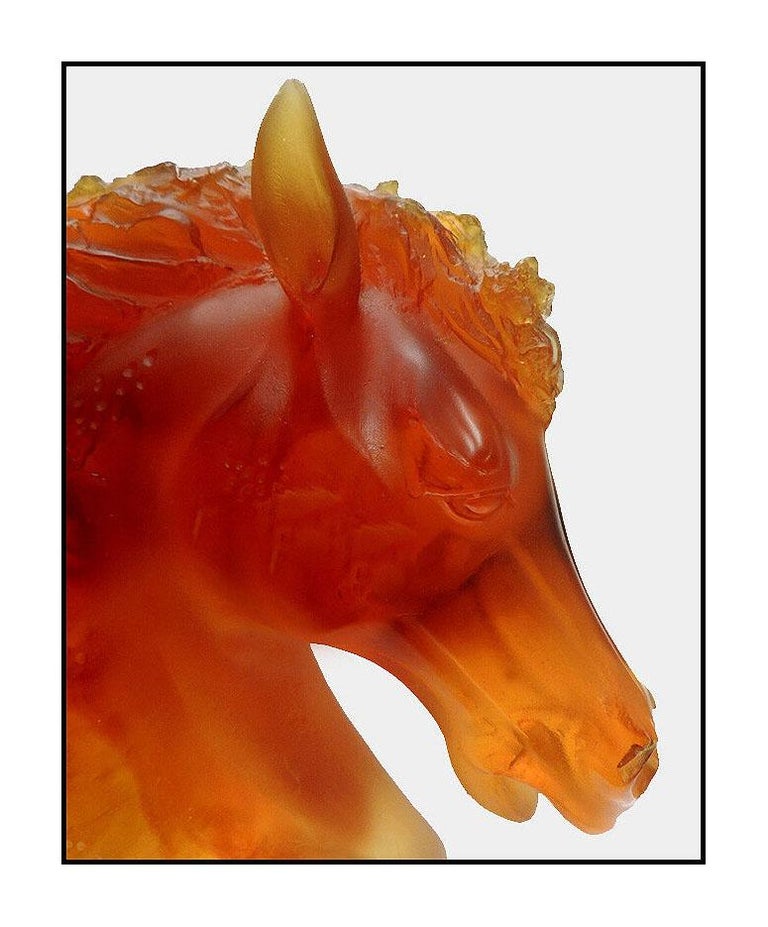 Jean Daum - Jean Daum Pate De Verre Andalusian Horse Head Sculpture ...