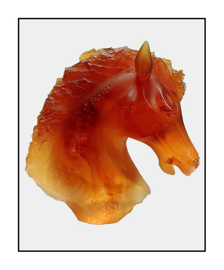 Jean Daum - Jean Daum Pate De Verre Andalusian Horse Head Sculpture ...