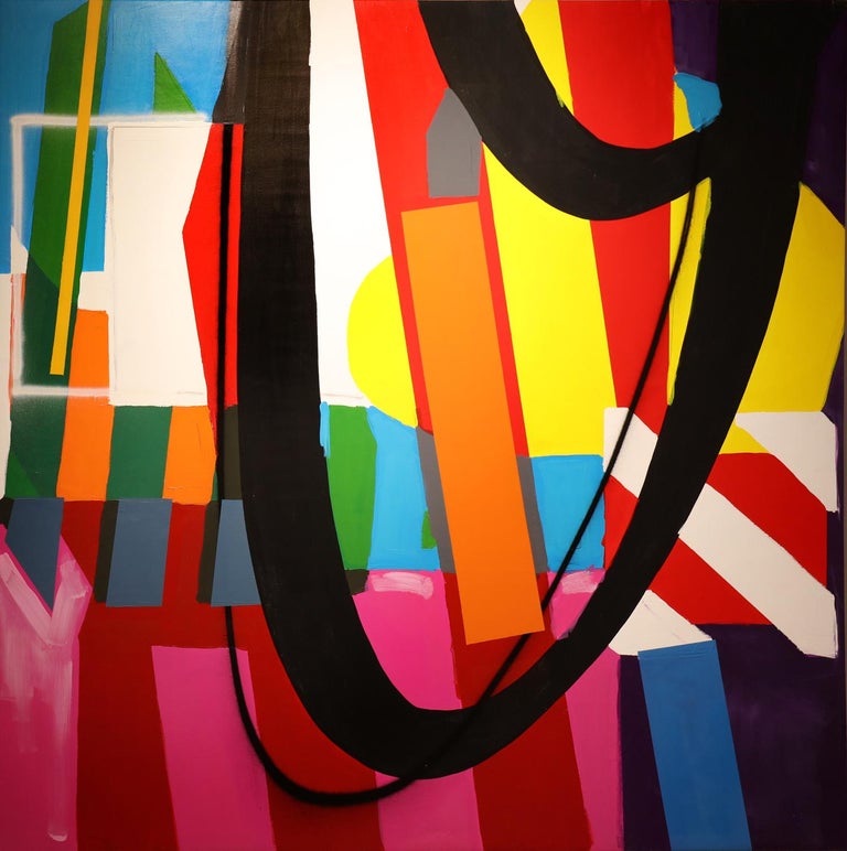 Al Maser - Loop (Abstract painting on canvas created with spray paint ...