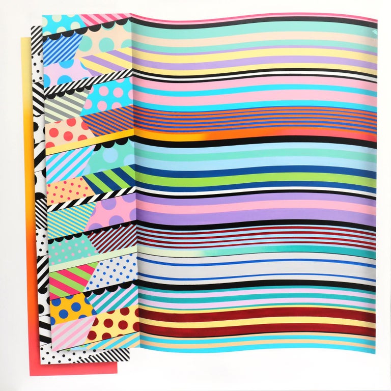 Jason Woodside - Tri-Movement (Spray paint canvas painting w/ bright ...