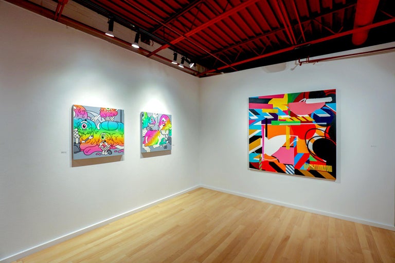 Al Maser - Static (Abstract painting on canvas created with spray paint ...