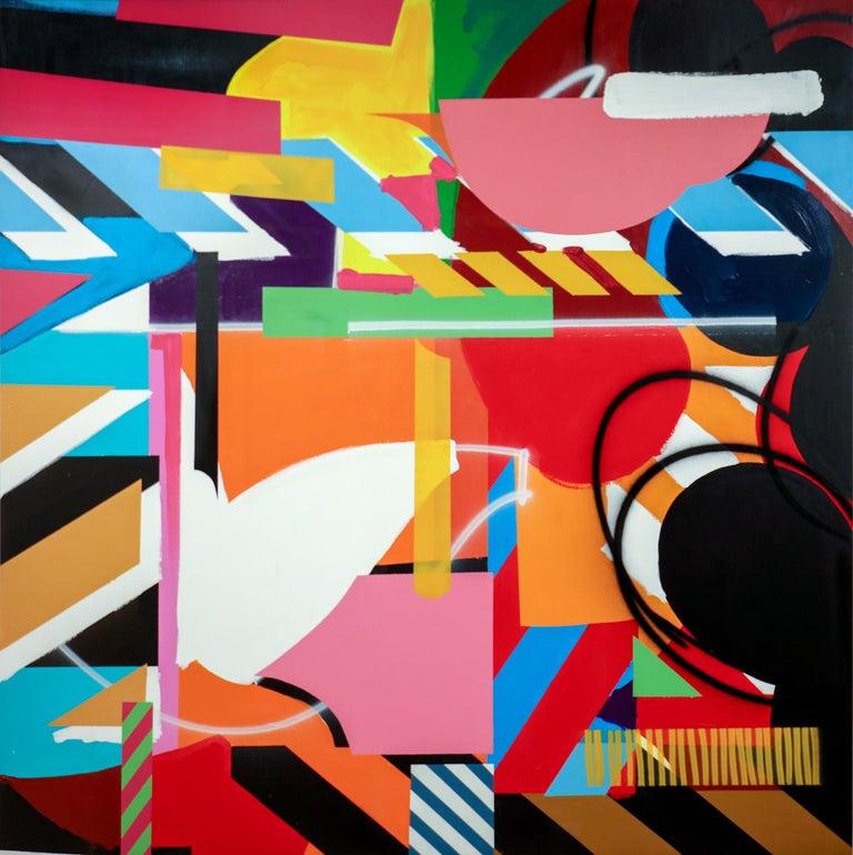 Al Maser - Static (Abstract painting on canvas created with spray paint ...