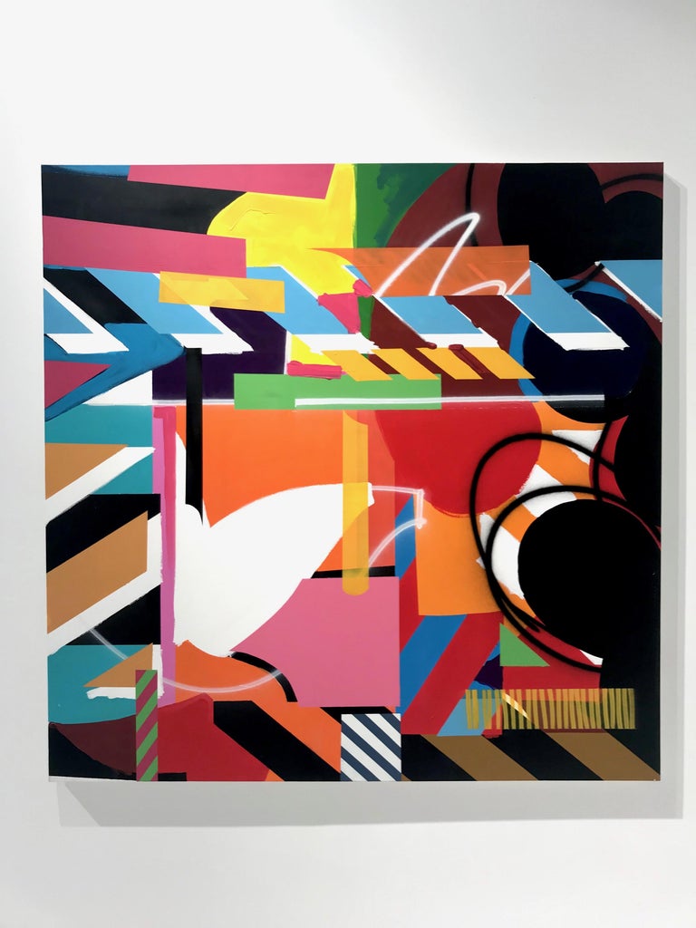 Al Maser - Static (Abstract painting on canvas created with spray paint ...