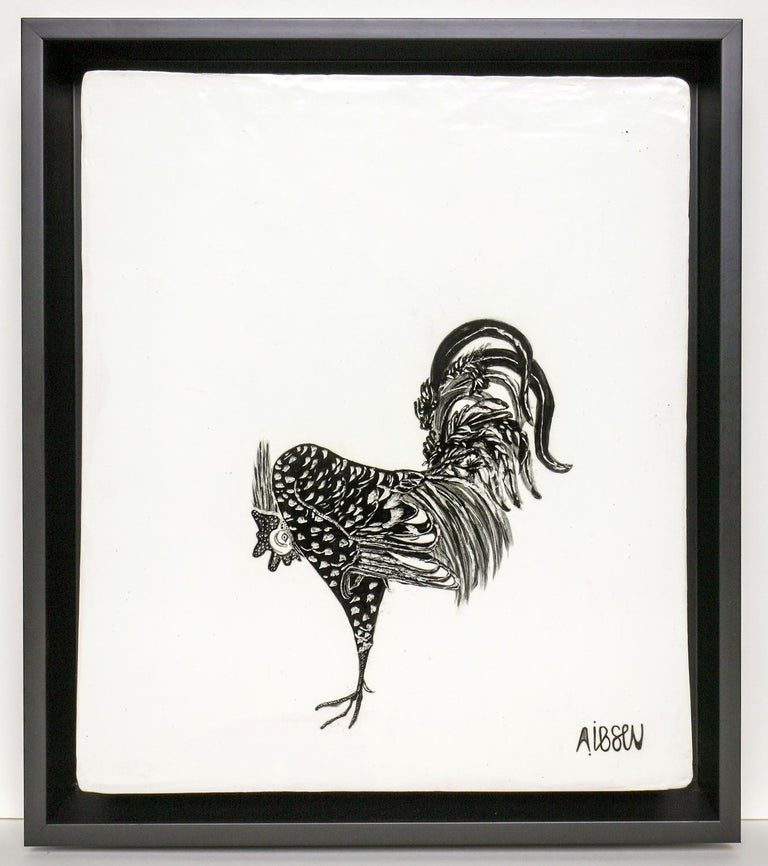 Annick Ibsen - Single Rooster (Ceramic tablet wall work with Italian ...