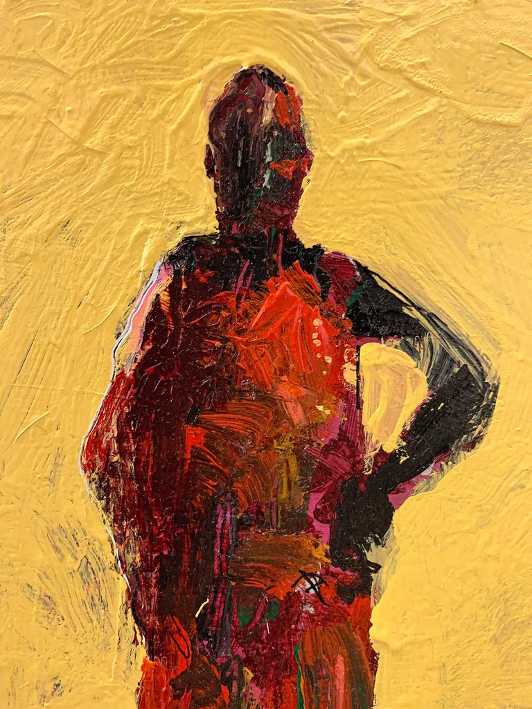 Mike Rivero - Personaje, acrylic with pink line, figurative facing ...