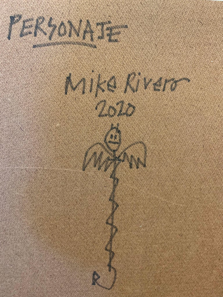 Mike Rivero - Personaje, acrylic with pink line, figurative facing ...