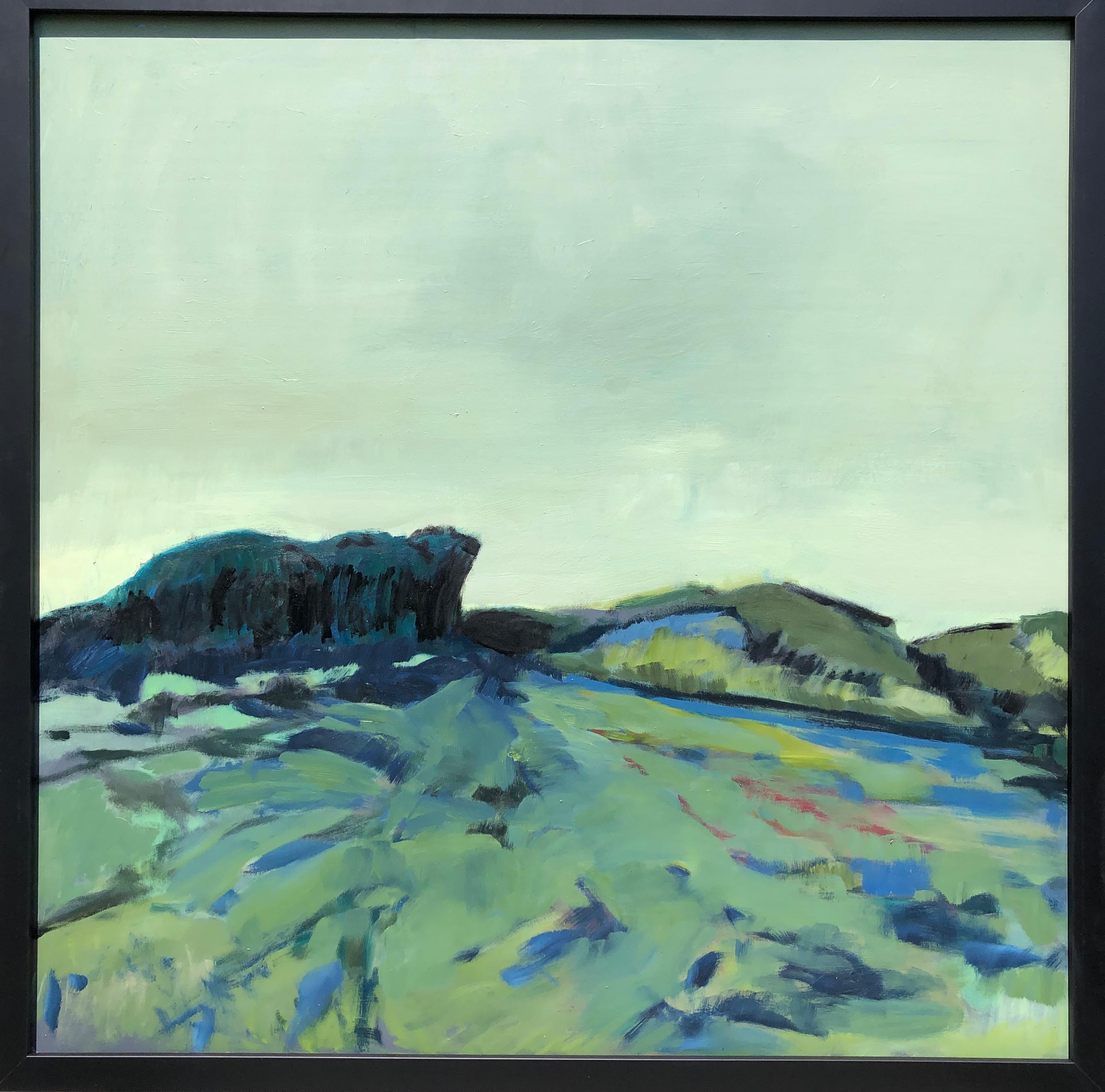 Patrick Bermingham - "Powerline Looking North" Pea green landscape ...