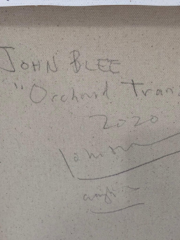 John Blee - "Orchard Transit" Lavender and pink abstract composition with lyrical brushwork at ...