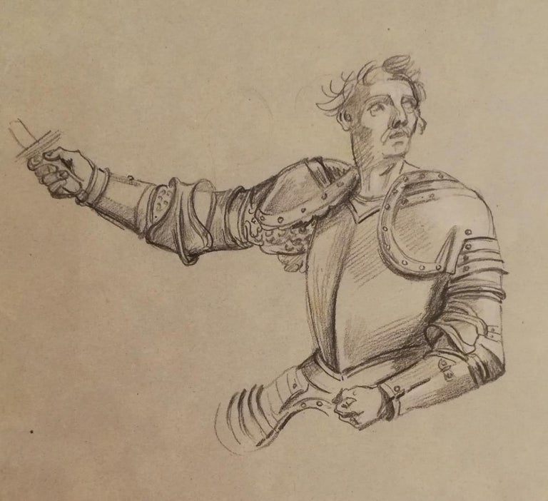 Giuseppe Bezzuoli - Double Face Figurative History Florence Drawing ...