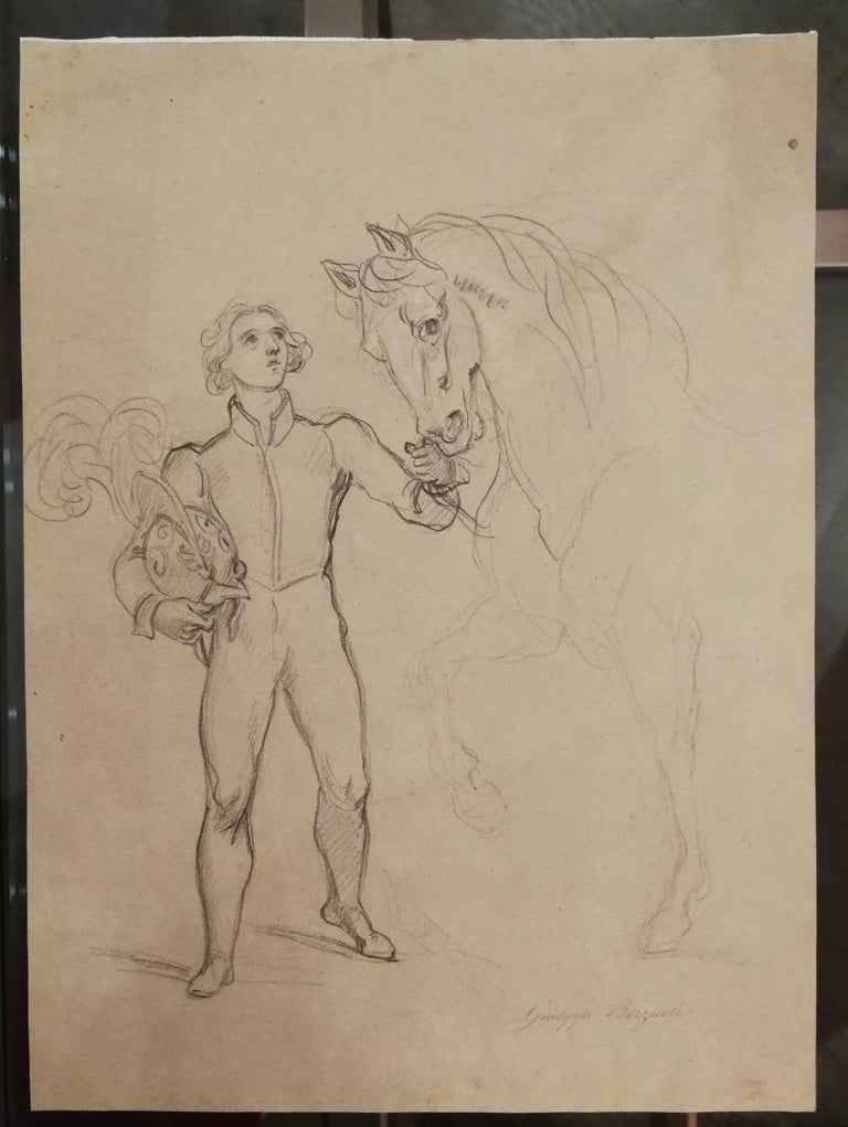 Giuseppe Bezzuoli - Double Face Figurative History Florence Drawing ...