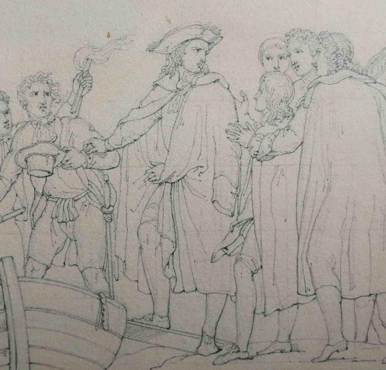 Unknown - English Neoclassical Historical Pencil Drawing 18th century ...