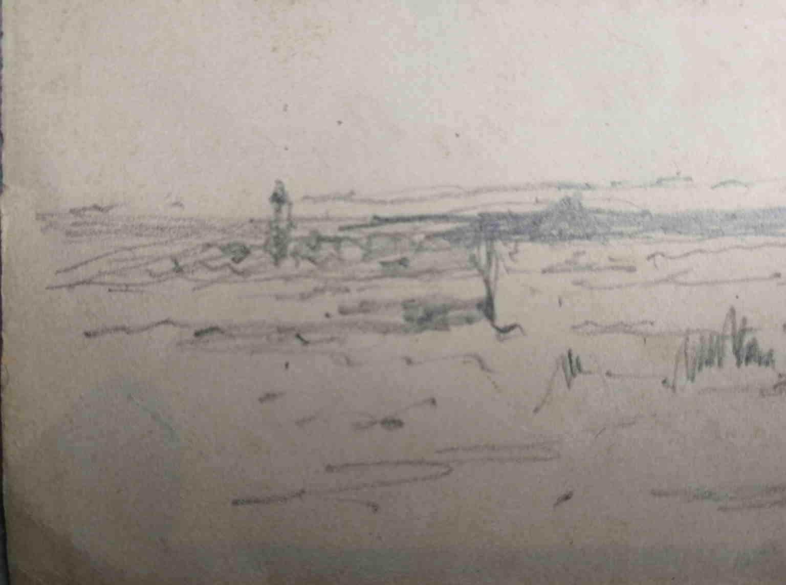 Andrea Markò - Signed A Markò Landscape Pencil Drawing 19th century For ...