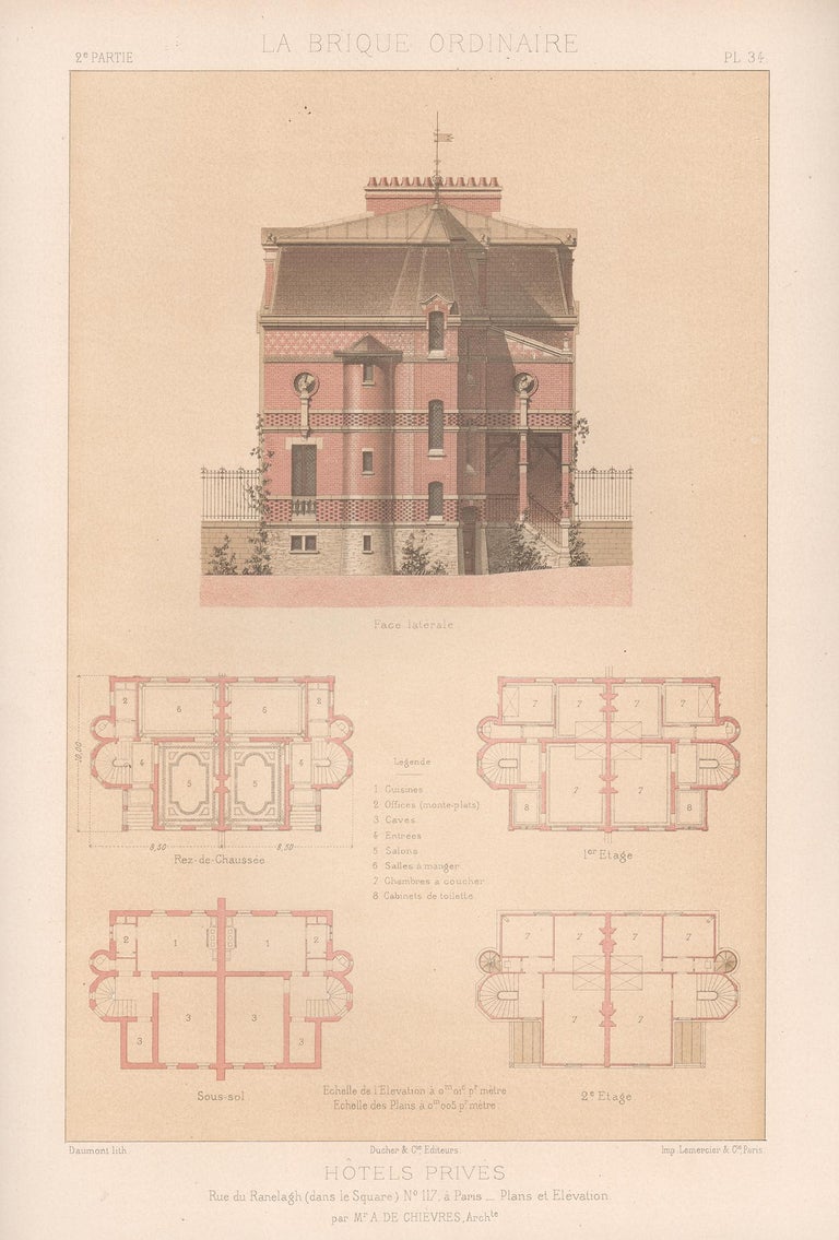 Jean-Francois Daumont - French architecture house design lithograph ...