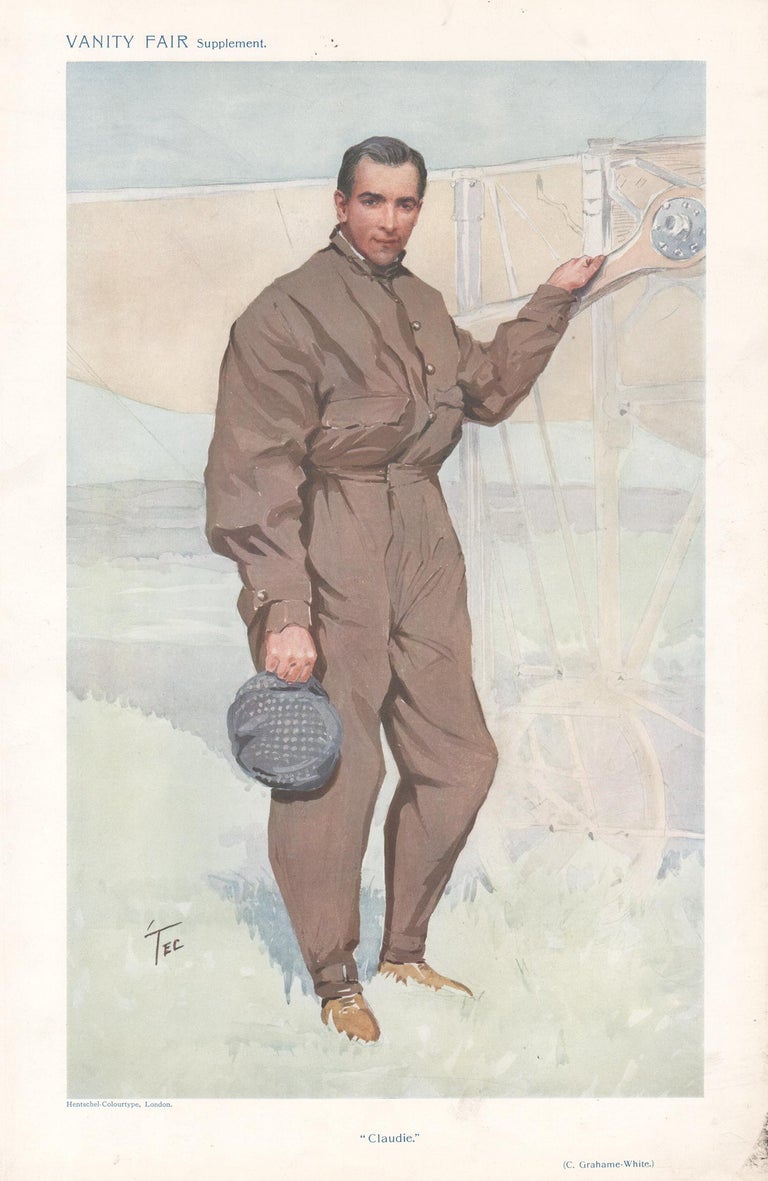 Sir Leslie Ward - Claude Grahame-White, aviator, Vanity Fair portrait ...