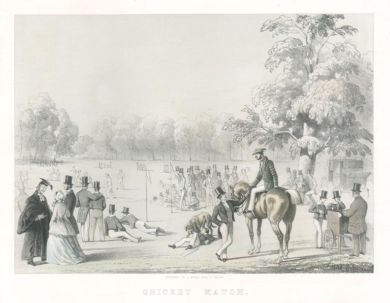 Unknown - Cricket Match, Victorian English sporting lithograph, circa ...