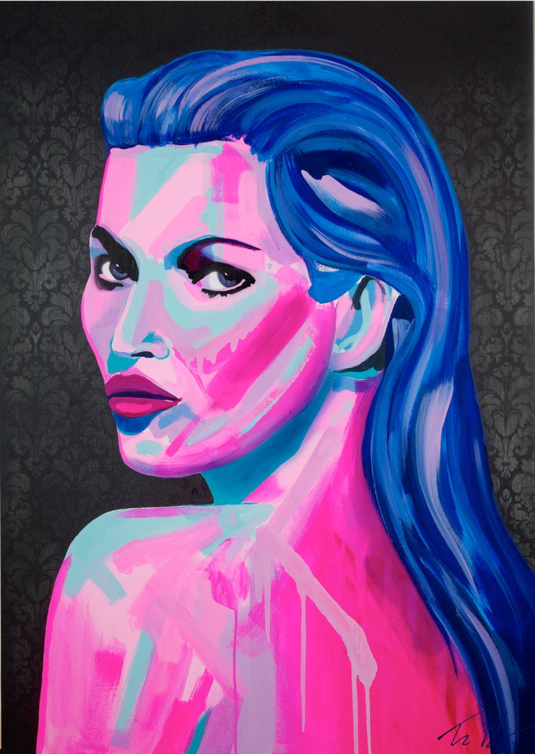 Tim Fowler - Kate Moss - Acrylic, Spray Paint, Modern Art, Contemporary ...