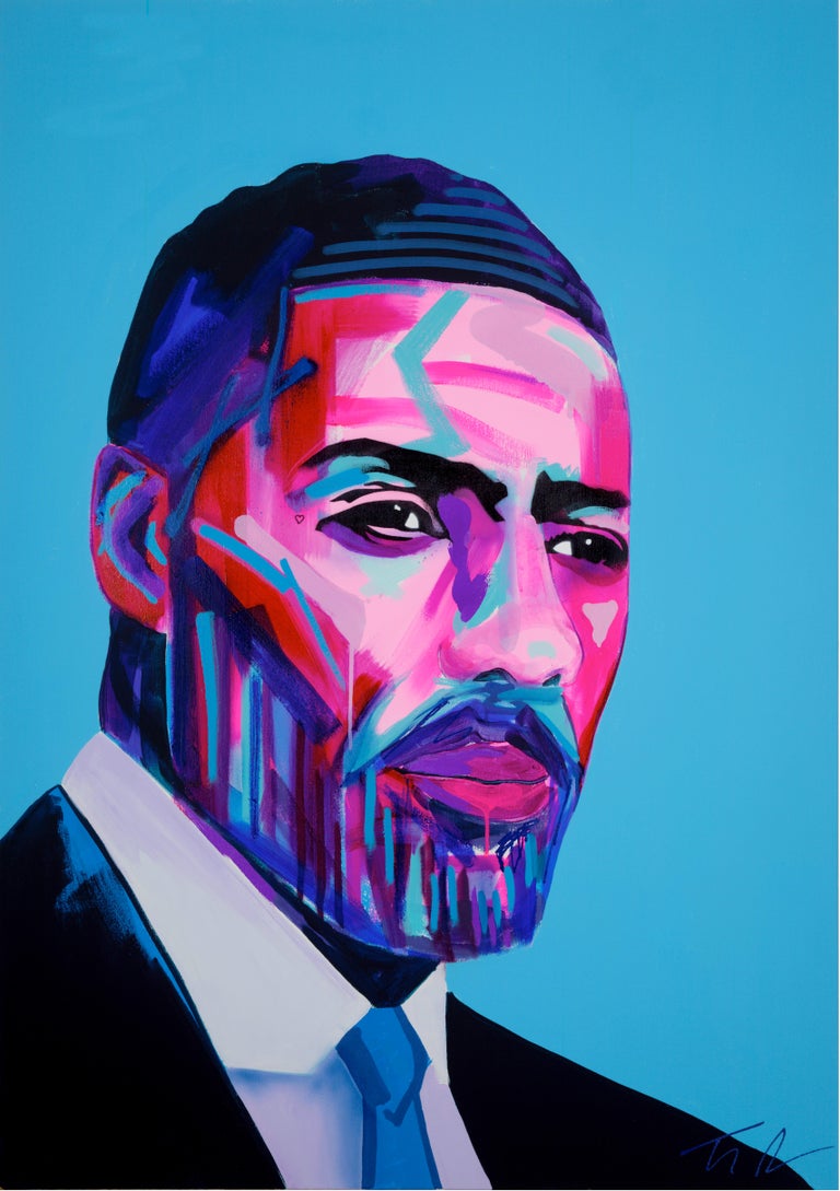 Tim Fowler - Idris Elba - Acrylic, Spray Paint, Modern Art ...