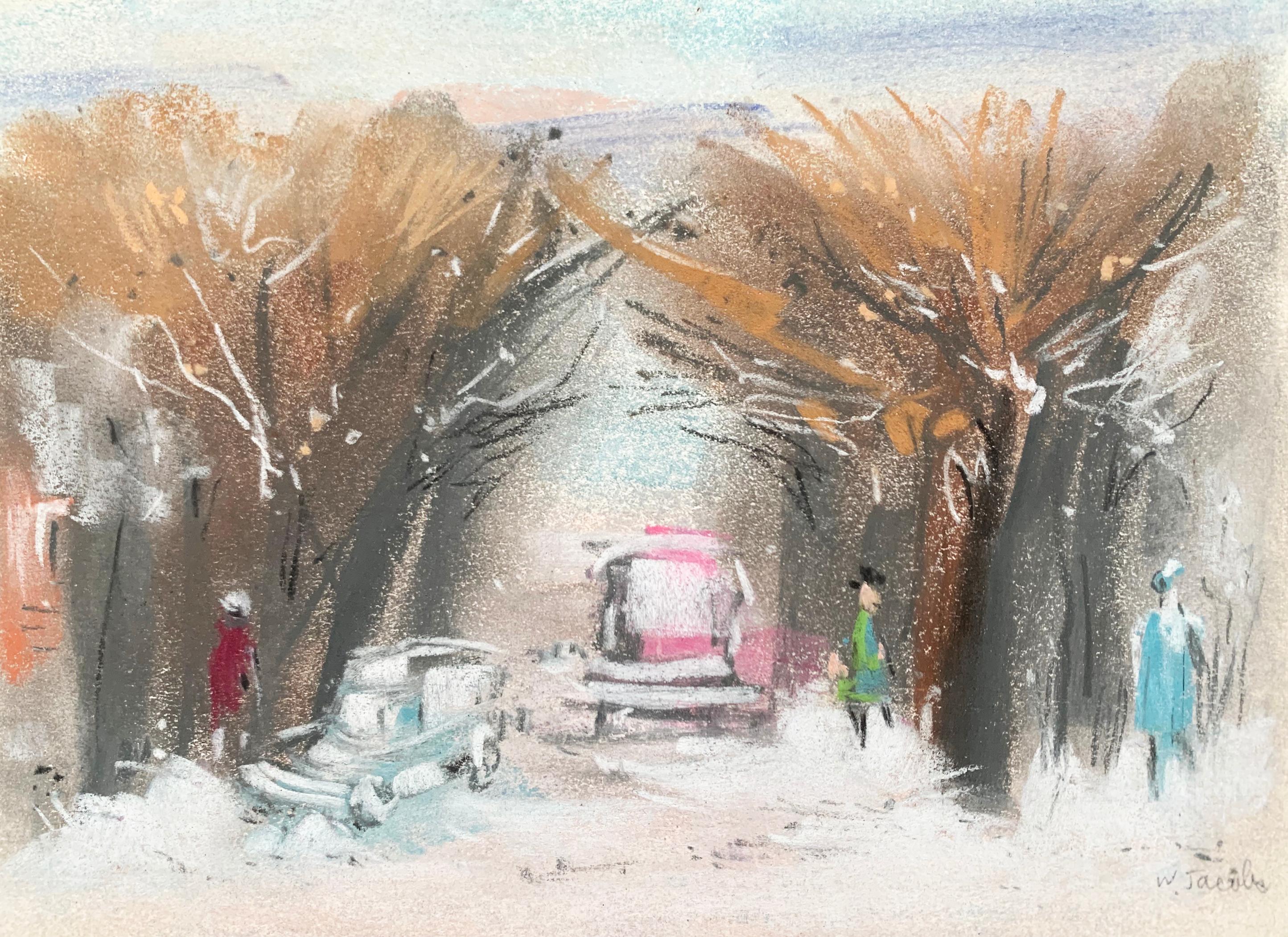 William Jacobs - William Jacobs "Urban Scene II", original pastel on ...