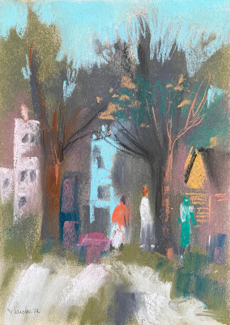 William Jacobs - William Jacobs "Urban Scene II", original pastel on ...