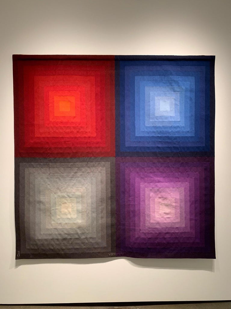 Victor Vasarely - Arcturus ll, Op Art Tapestry, Textile, Bright ...