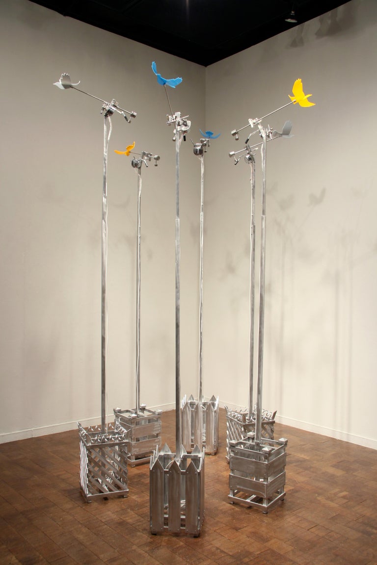 Jim Jenkins - Territories, contemporary, sculpture, bird, kinetic, blue ...