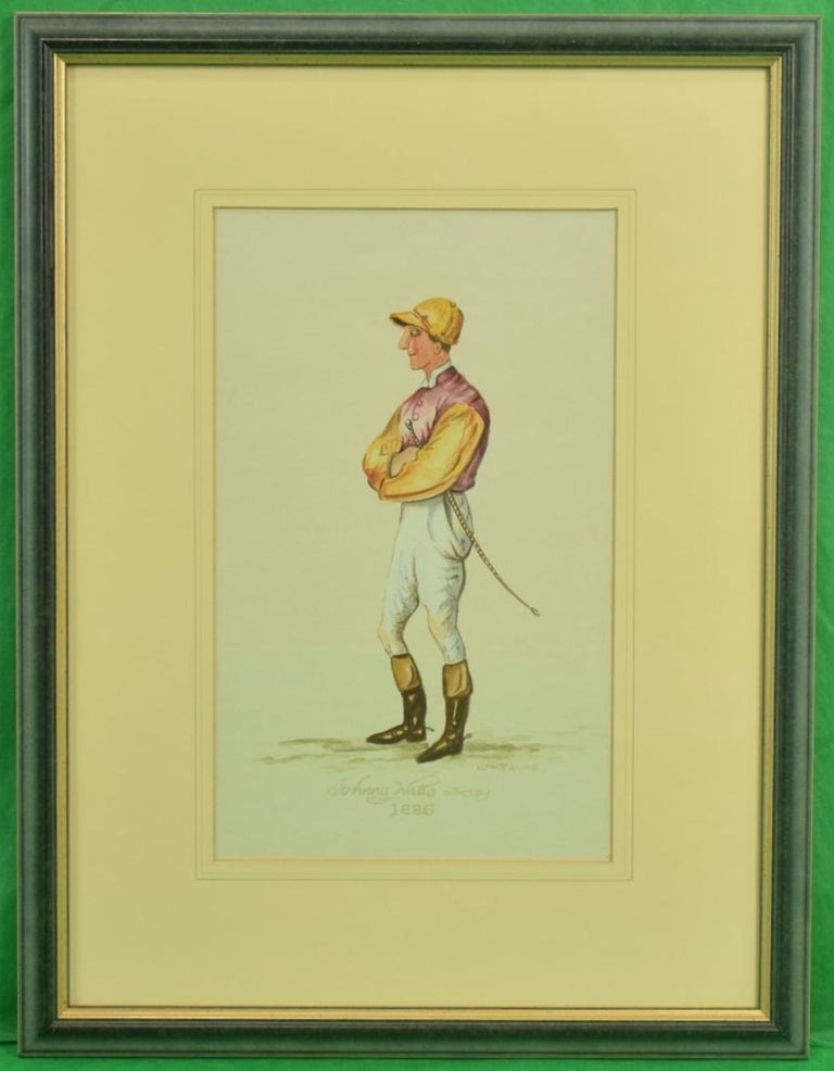 Unknown - Johnny Watts 1885 Jockey Watercolour For Sale at 1stDibs