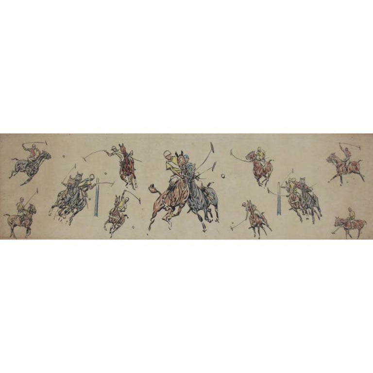 Paul Desmond Brown - "14 Polo Players Vignette Watercolor" by Paul ...