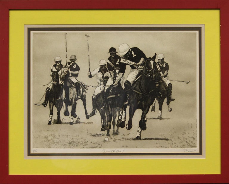 Phillip Sage – „Drive To Goal“ ca. 1985 Polo-Radierung im Angebot bei ...