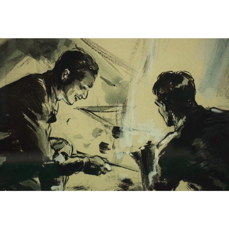 E.V. Hilleary - Abercrombie and Fitch c1935 Camping Gouache Signed E.V ...