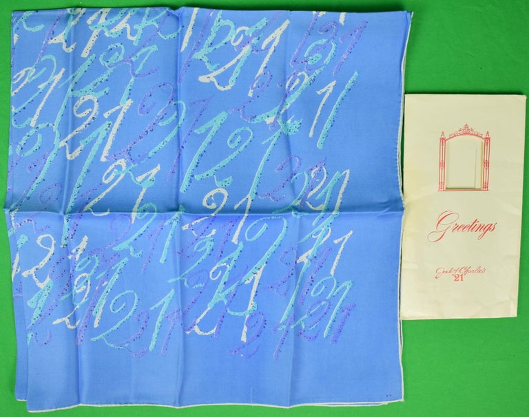 Unknown - The "21" Club Jack and Charlie's Blue/ Green 21 Print Silk ...