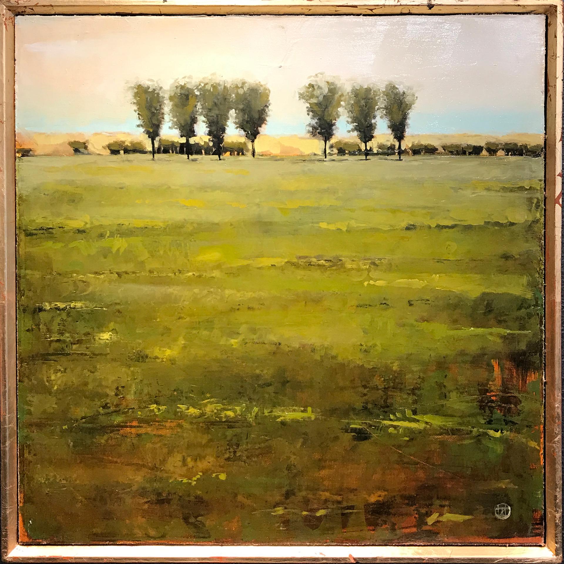 Carolyn Reynolds - Red Bursts Over Gold I For Sale at 1stDibs