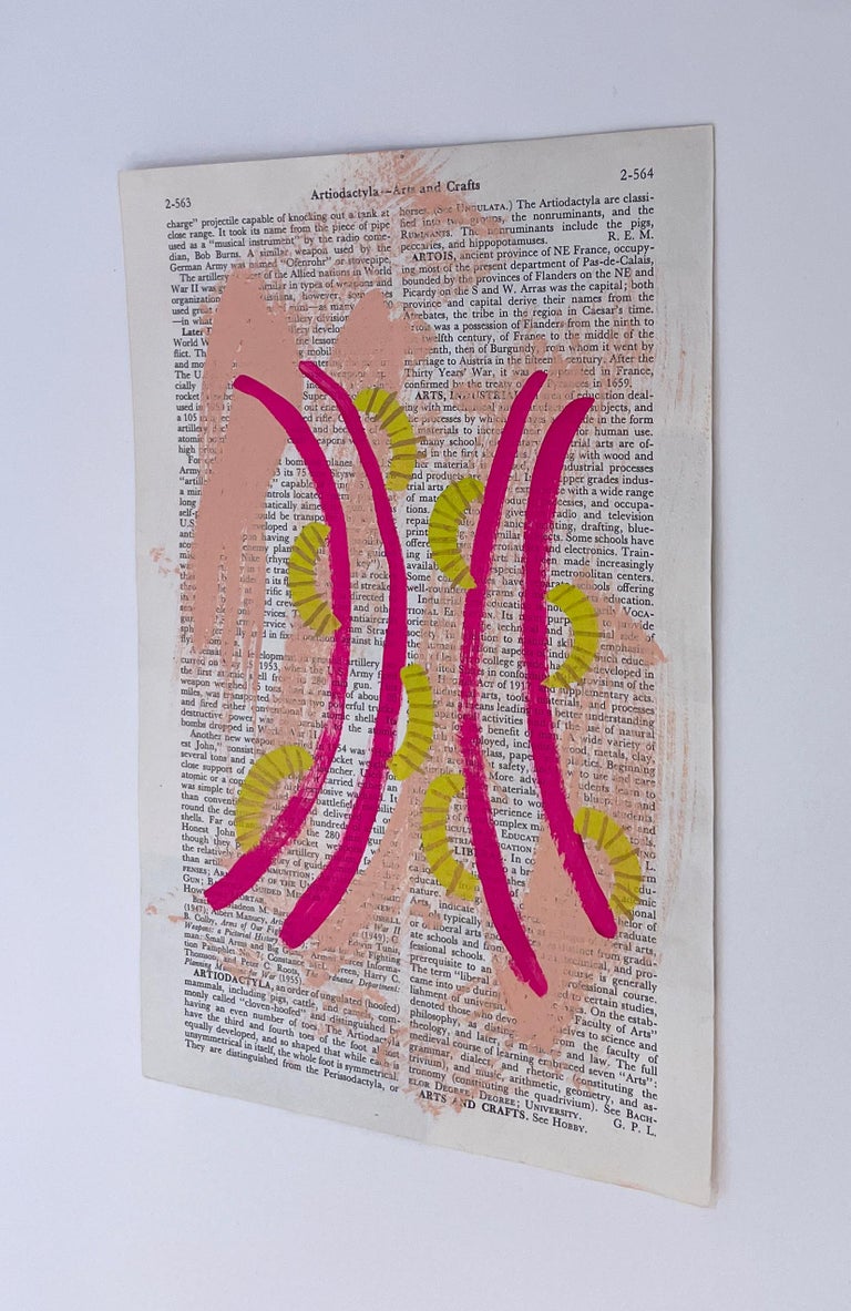 Cheryl R. Riley - Untitled (hot pink curved lines) For Sale at 1stDibs