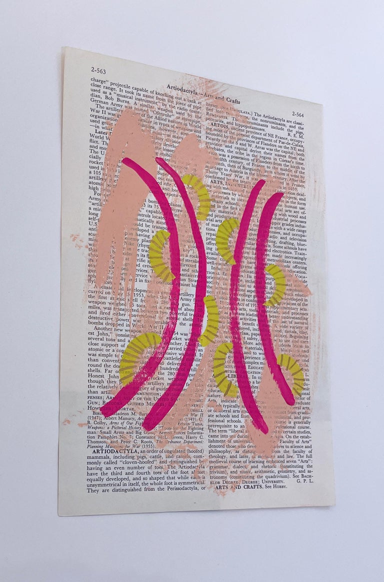 Cheryl R. Riley - Untitled (hot pink curved lines) For Sale at 1stDibs