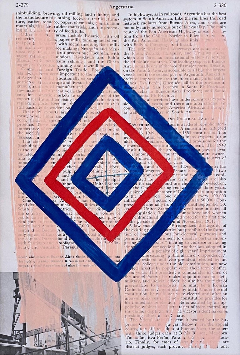 Cheryl R. Riley – Ohne Titel (blaue und rote Diamanten) im Angebot bei ...