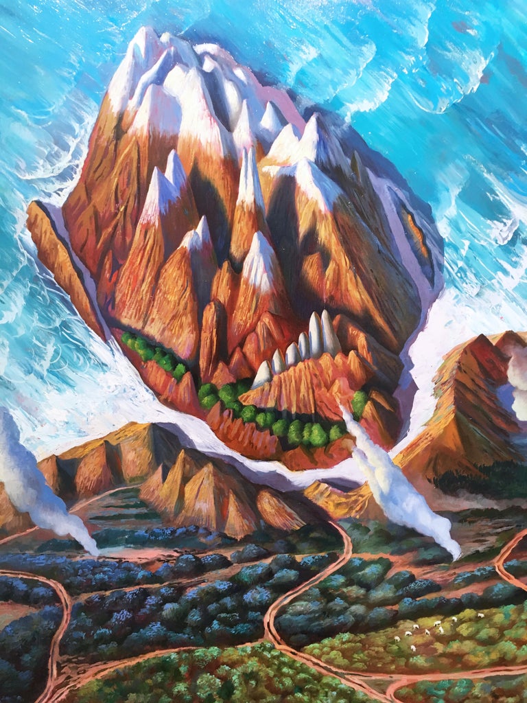 Thomas John Carlson - Self Portrait (Island Mt.), surrealist, landscape ...