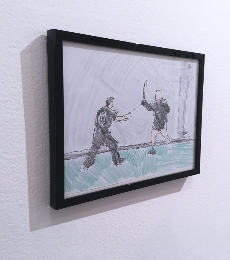 Macauley Norman - Sword Fight, 2018, pen and crayon on paper ...