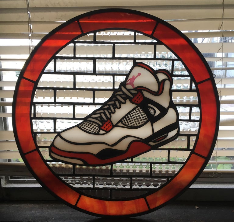TF Dutchman - Jordan IV, 2020, Stained Glass window, Nike, White, Red ...
