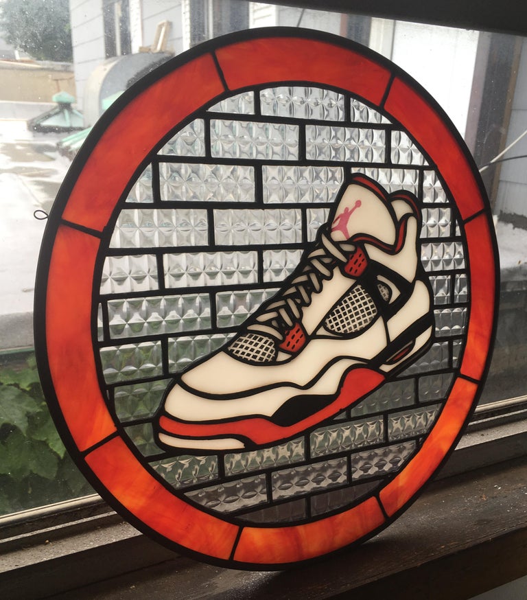 TF Dutchman - Jordan IV, 2020, Stained Glass window, Nike, White, Red ...