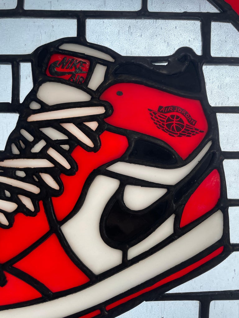 TF Dutchman - Jordan I, 2021, Stained Glass window, Nike, White, Red ...