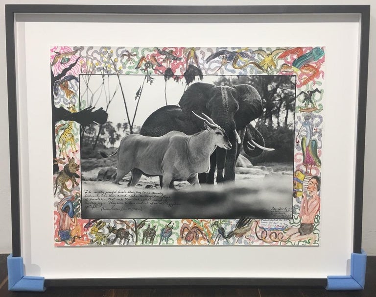 Peter Beard - Elephant and Eland - Contemporary, Animal, Landscape ...