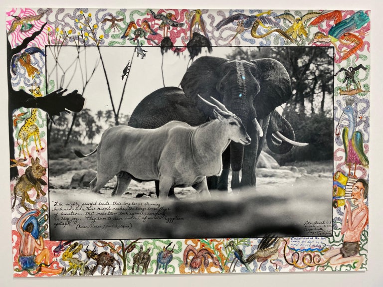 Peter Beard - Elephant and Eland - Contemporary, Animal, Landscape ...